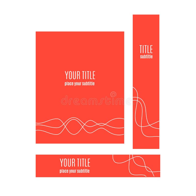 Set of Red Banners with Abstract Wave Concept. Stock Vector ...