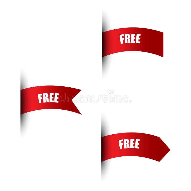 Set of Red Banners. Bold Free Text. Marketing Promotion Labels Stock ...