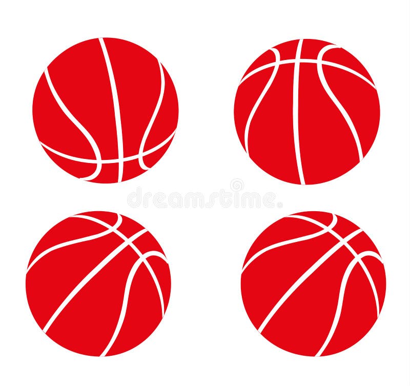 Set of Red Basketballs stock vector. Illustration of activity - 94443365