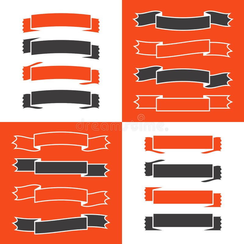 A Set of Banner Ribbons. with Space for Text Stock Vector ...