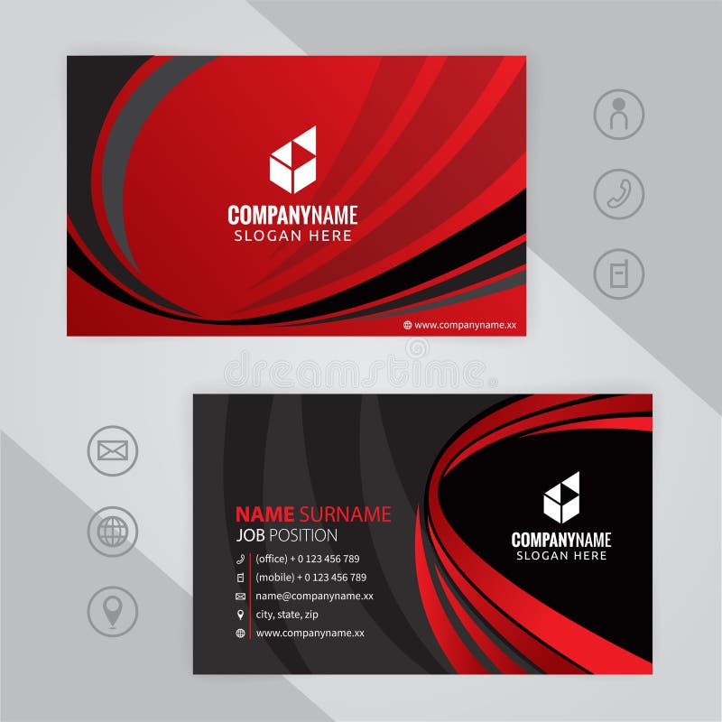 Set of Red and Black Modern Corporate Business Card Design Templates ...