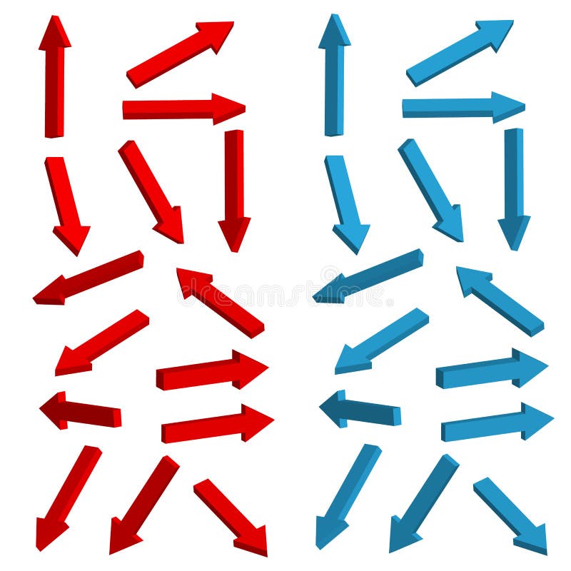 Set of red and blue arrows stock vector. Illustration of communication ...