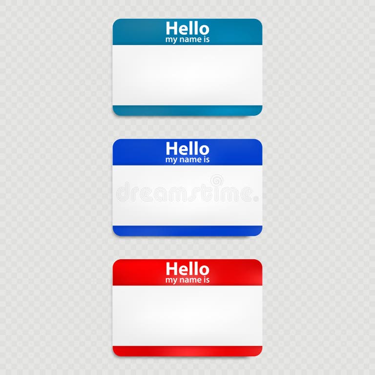 Red Name Tag Blank Sticker Hello Stock Illustrations – 199 Red Name Tag ...