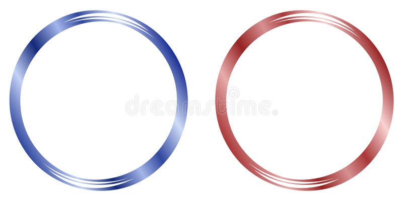 Set of Red and Blue Metal Frames Isolated on White Stock Illustration ...