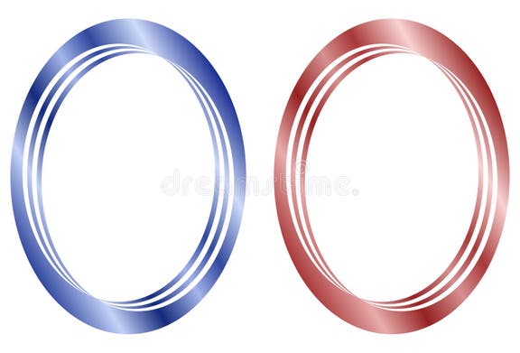 Set of Red and Blue Metal Frames Isolated on White Stock Vector - Illustration of metal, shiny ...