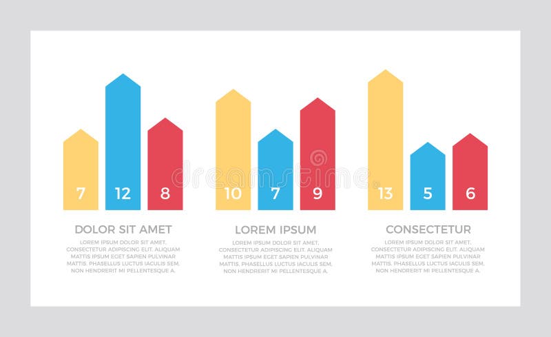 Set of Red, Blue and Yellow Elements for Infographic Presentation ...