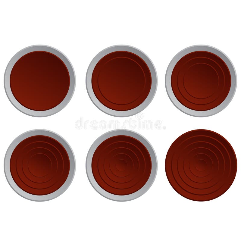 Set of red buttons stock vector. Illustration of base - 94029317
