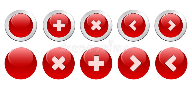 Set of Red Buttons for Web Design Stock Vector - Illustration of button ...