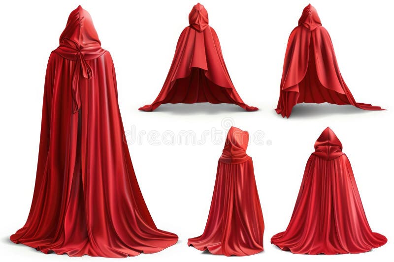 A Set of Red Cloaks on a White Background Stock Illustration ...