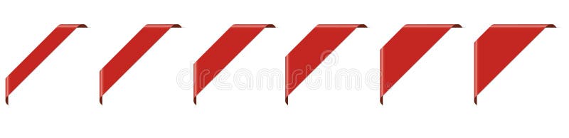 Set of Red Corner Banner Labels Isolated on White Background Stock ...