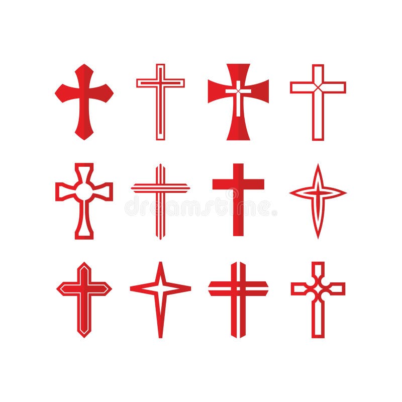 Set of Red Cross Icons and Symbols. Stock Vector - Illustration of ...