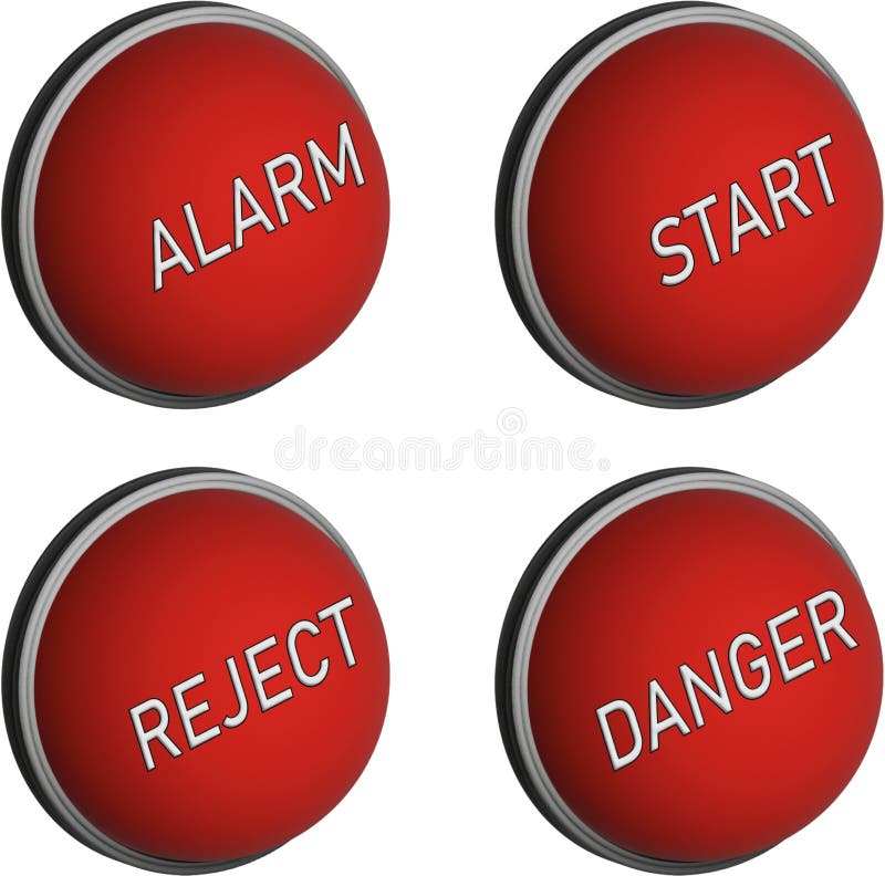 Set of Red 3d Buttons with Words. Stock Vector - Illustration of ...