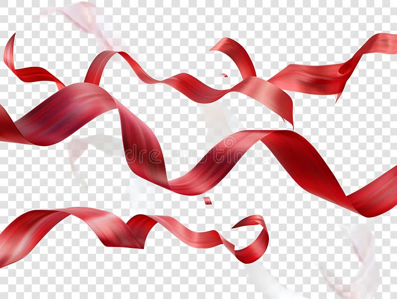 Set of Red Fluttering Ribbons in High Resolution Stock Illustration ...