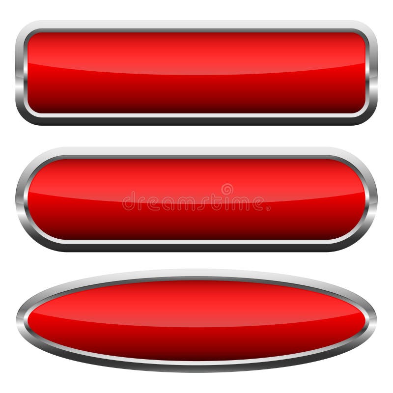 Set Of Red Glossy Web Buttons. Vector Buttons Isolated Stock ... Set Of Red Glossy Web Buttons. Vector Buttons Isolated Stock ...