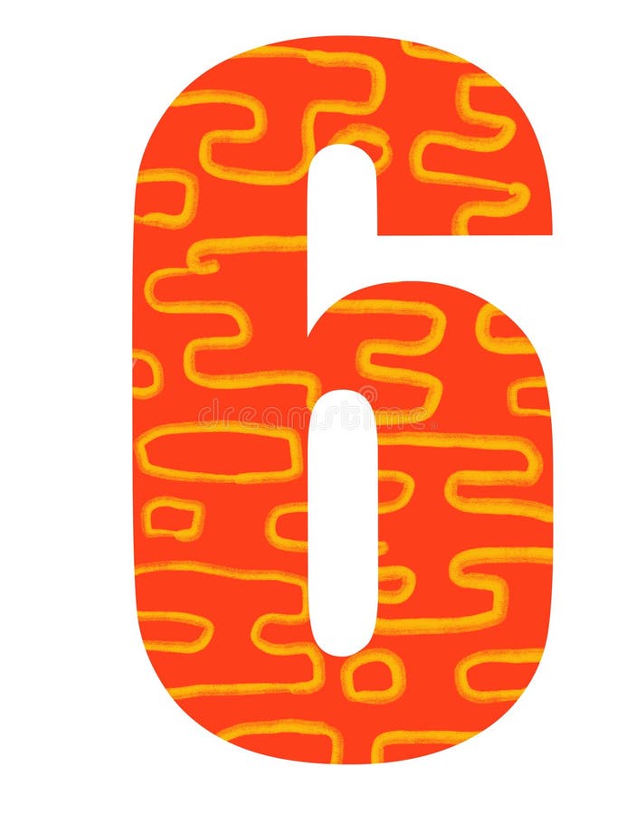 Set of Red and Gold Pattern Welath Luck Number Six Digits Typography ...