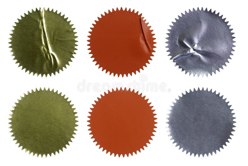 A Set of Red, Gold and Silver Common Seal Sticker Label Isolated on ...