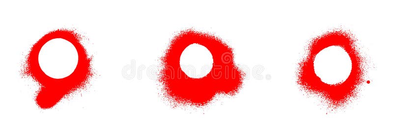 Set of 3 Red Graffiti Circles on White Background Stock Illustration ...