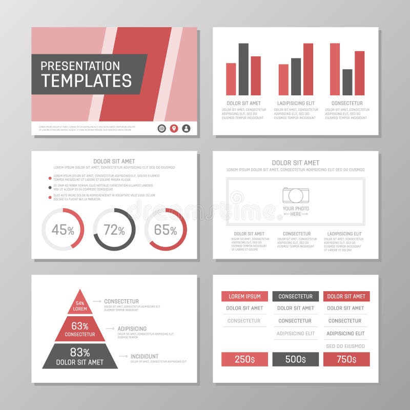 Set of Red and Gray Template for Multipurpose Presentation Slides ...