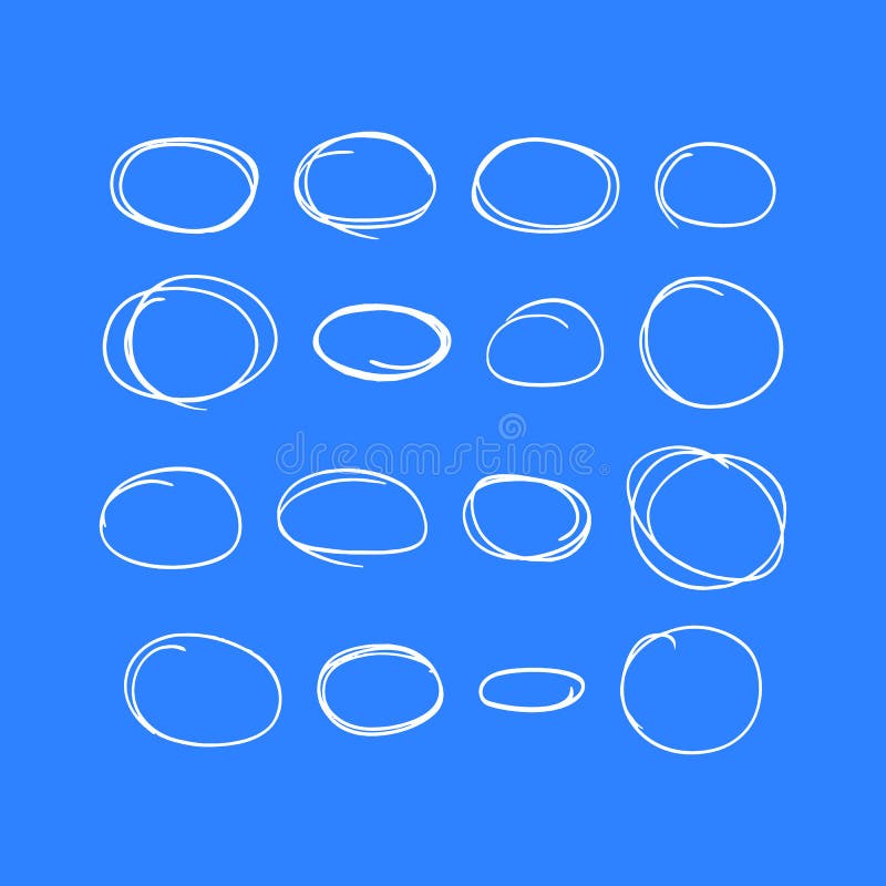 Set of Red Hand Drawn Elements for Selecting Text, Sketch Oval. Vector ...