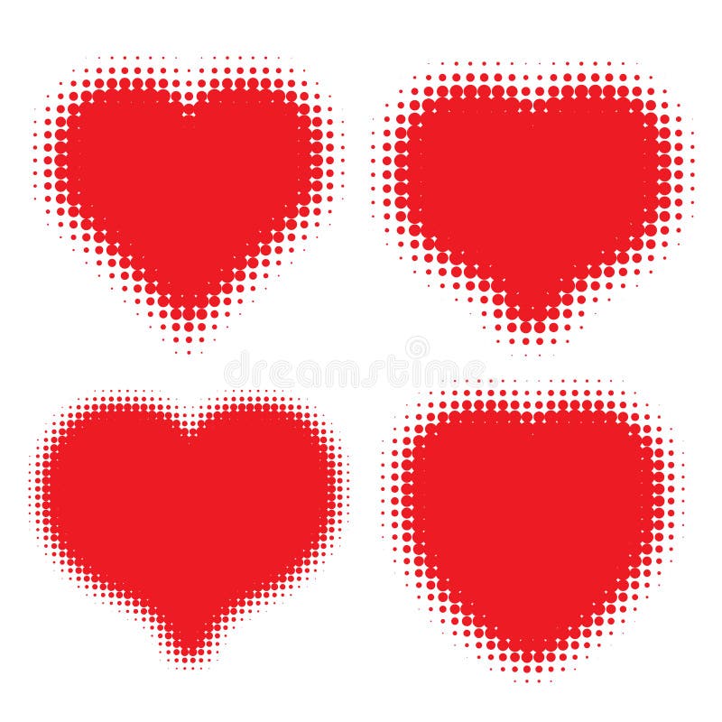 Red Heart Halftone stock vector. Illustration of effect - 42783909