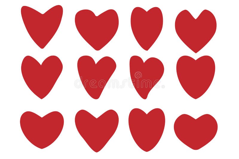 Set of red hearts stock vector. Illustration of card - 259628808