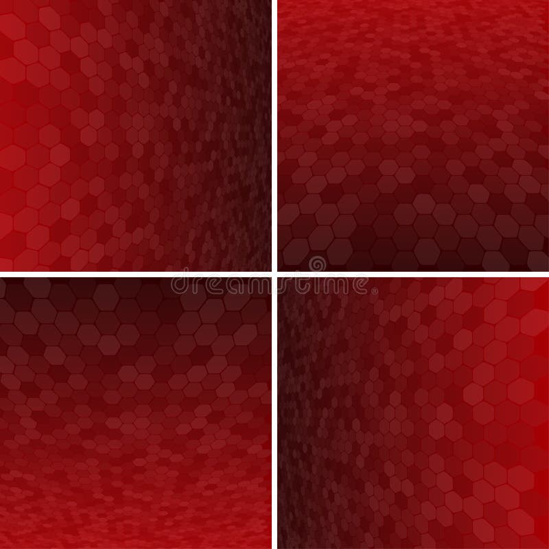 Set Red Honeycomb Vector Background. Stock Vector - Illustration of ...