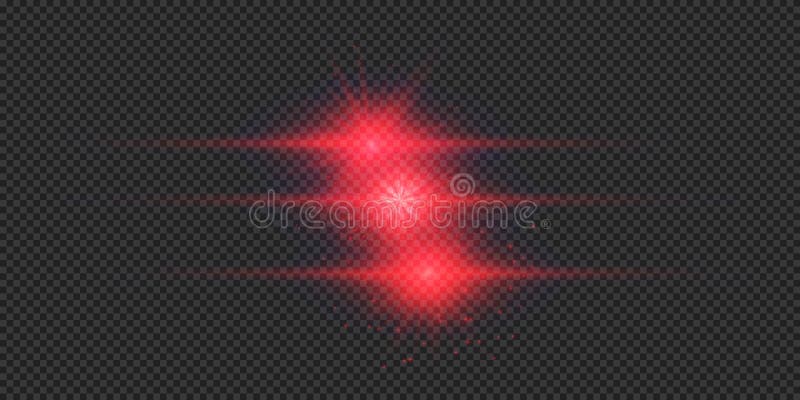 Set of Red Horizontal Light Effects of Lens Flares Stock Vector ...