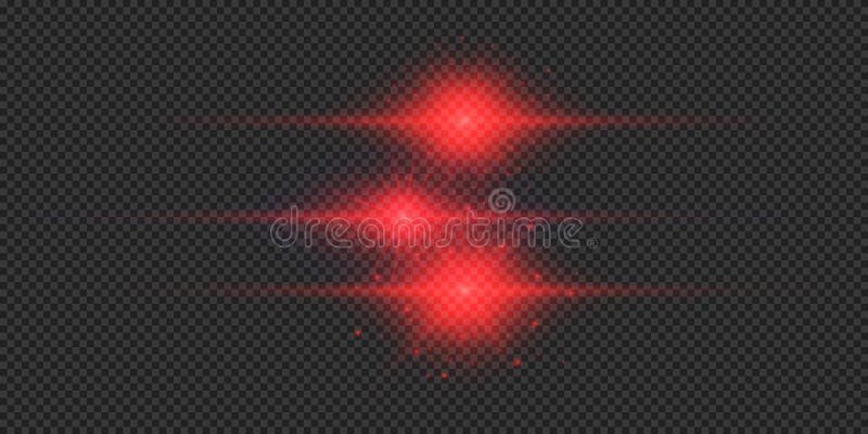 Set of Red Horizontal Light Effects of Lens Flares Stock Vector ...