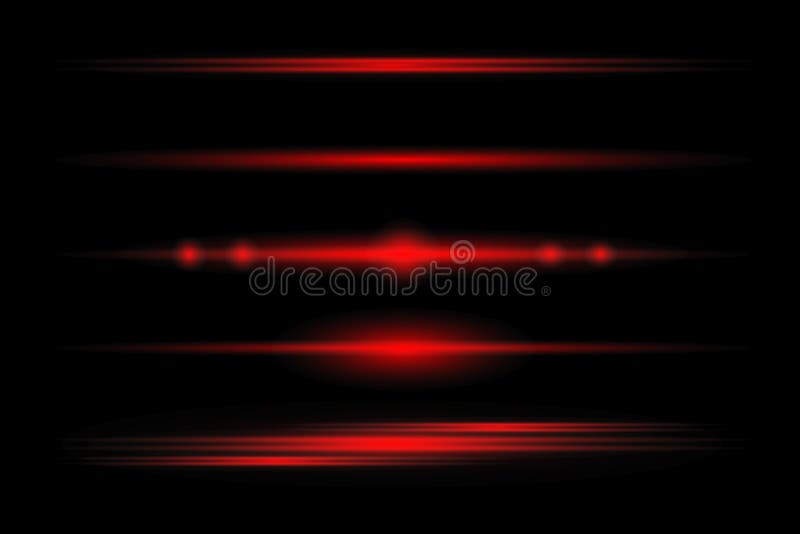 A Set of Red Horizontal Lines, Highlights and Flashes on a Transparent ...