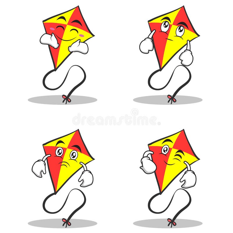 Set Red Kite Character Cartoon Stock Illustrations – 52 Set Red Kite ...