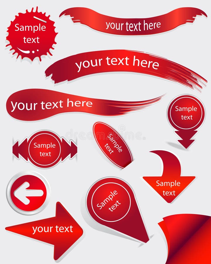 Set of Red Ribbon and Corner Banner Template. Tag Design Stock Vector ...
