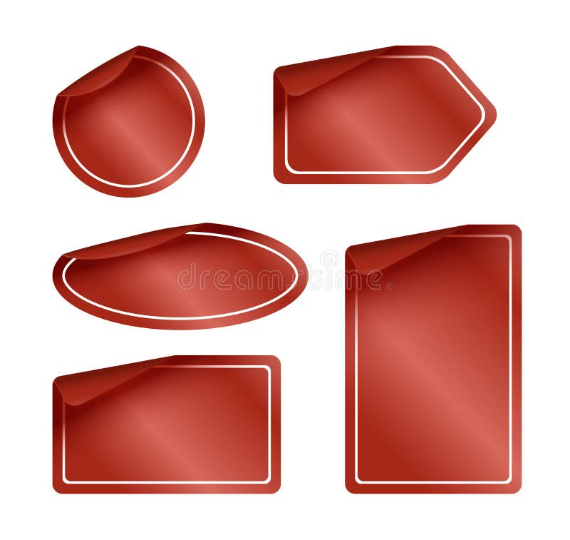 Set Red Labels Rounded Corners Stock Illustrations – 19 Set Red Labels ...