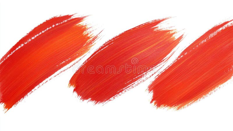 A Set of Red Marker Paint Textures, Each Stroke Isolated on a White ...