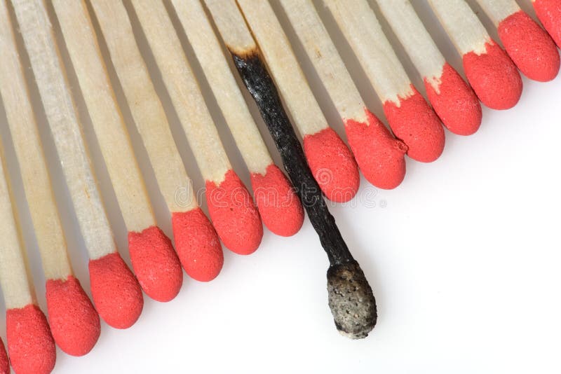 Set of Red Matches Close Up on White Background Stock Photo - Image of ...