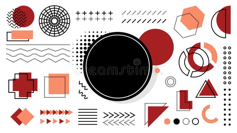 Memphis Elements. Memphis Cover. Poster. Set of Elements for Design ...