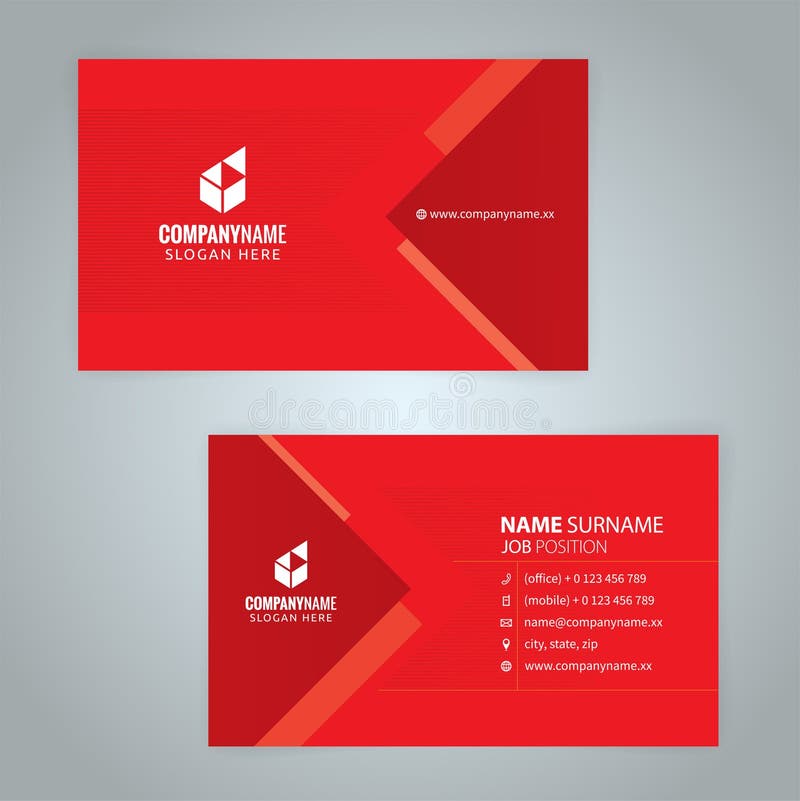 Set of Red Modern Corporate Business Card Design Stock Vector ...