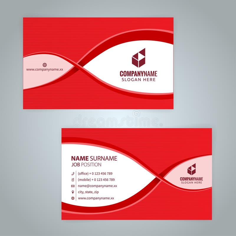 Set of Red Modern Corporate Business Card Design Stock Vector ...