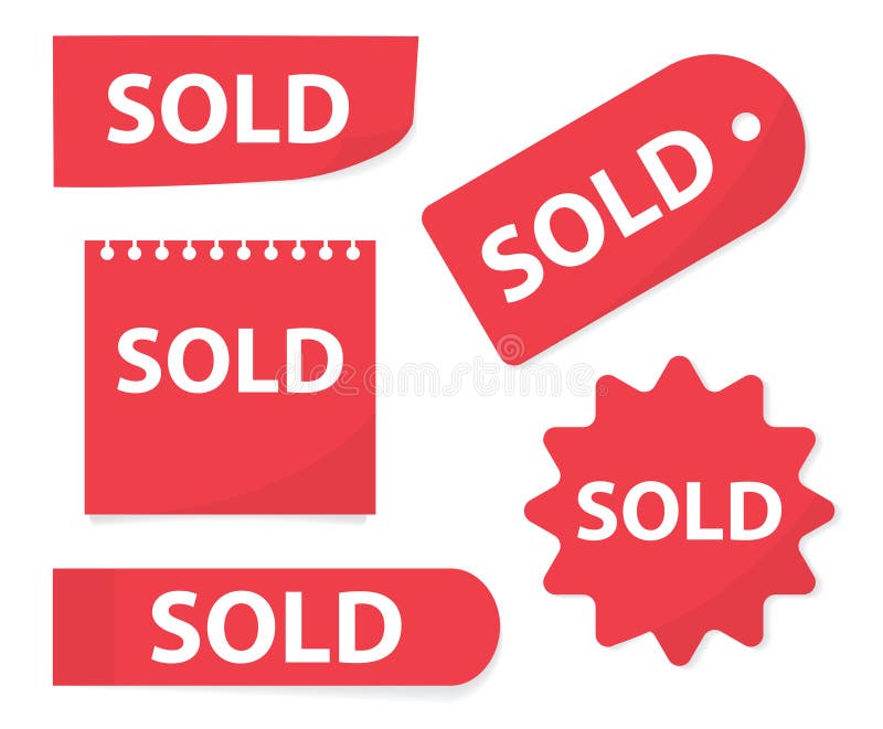 Word Sold Red Sticker Sign Stock Illustrations – 216 Word Sold Red ...