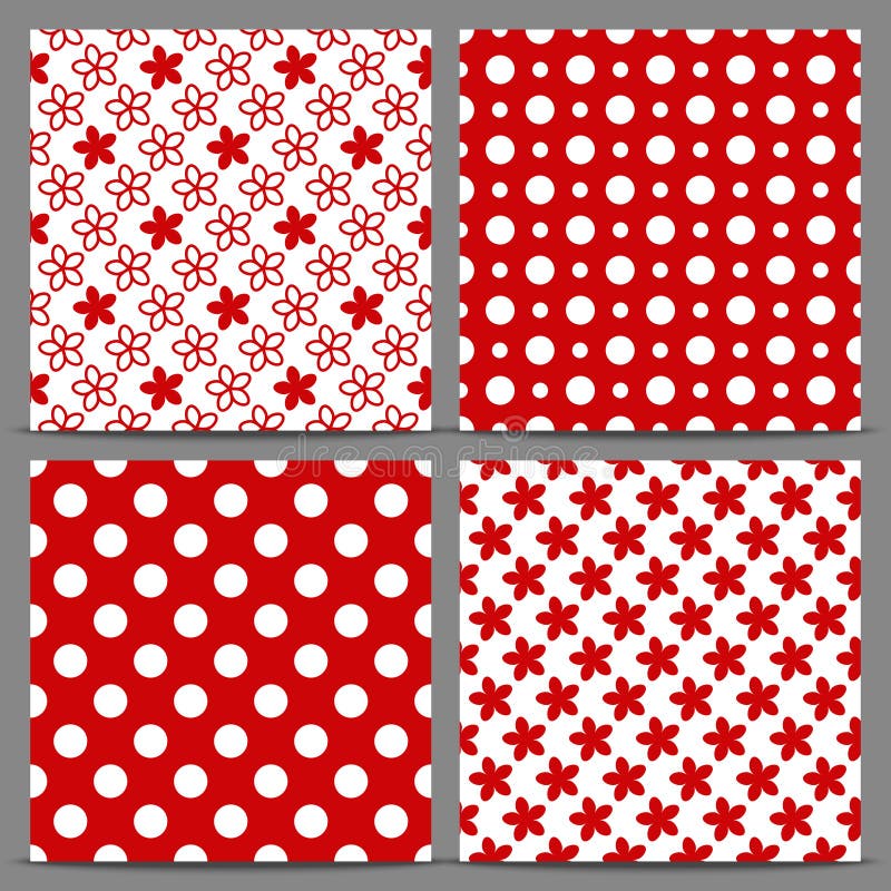 Set of red patterns stock vector. Illustration of floral - 50694534