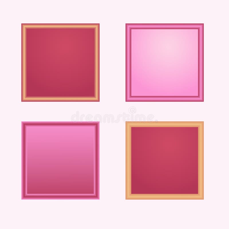 Set of Red and Pink Frames. Stock Illustration - Illustration of design ...