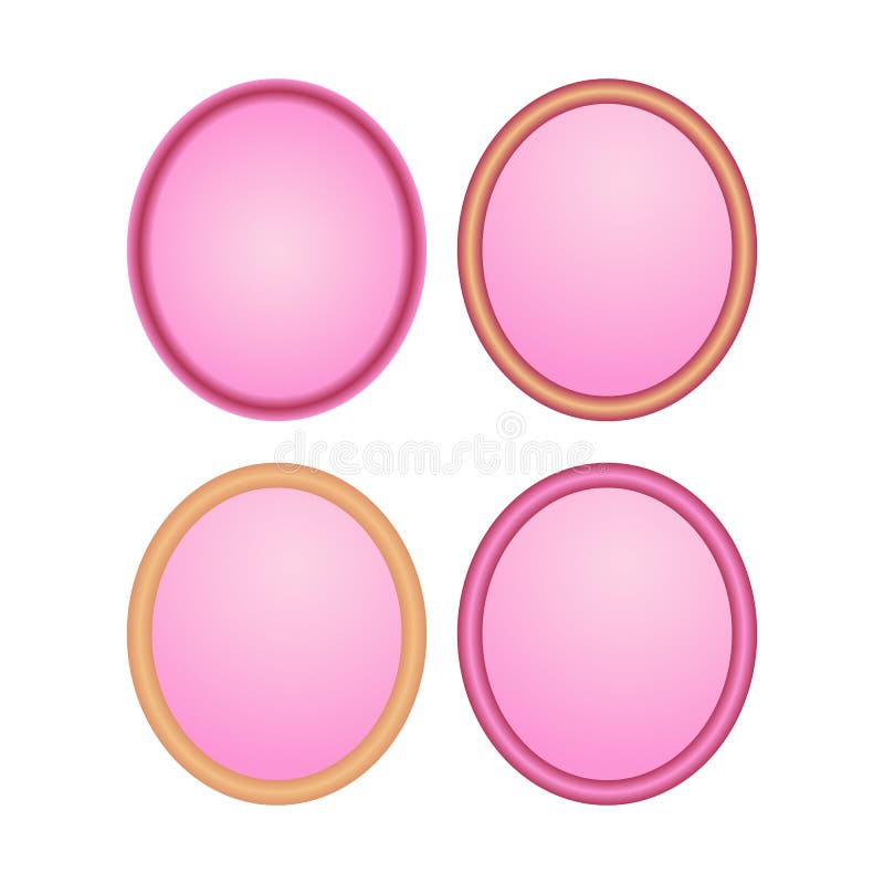 Set of Red and Pink Frames. Stock Illustration - Illustration of ...