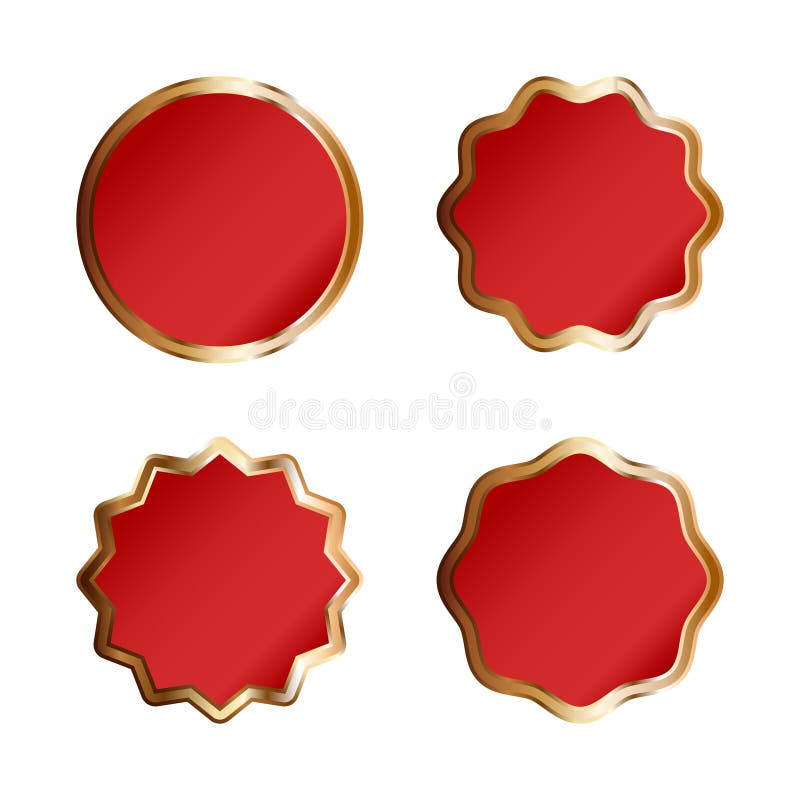 Set of Red Premium Label, Badge or Tag Stock Vector - Illustration of ...