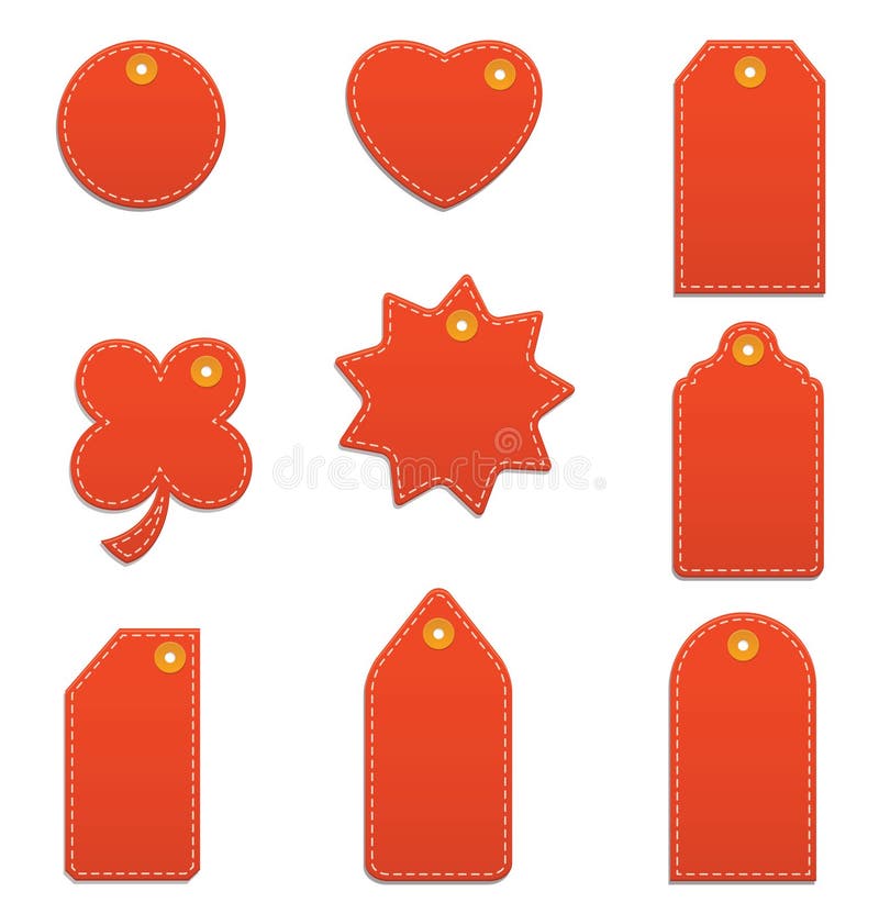 Set of red price tags stock illustration. Illustration of design - 38706071