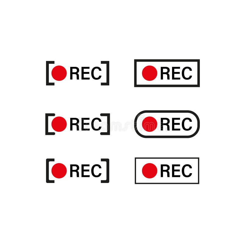 Set with Red Rec Rrame Set. Digital Technology. Audio Radio App. Vector ...