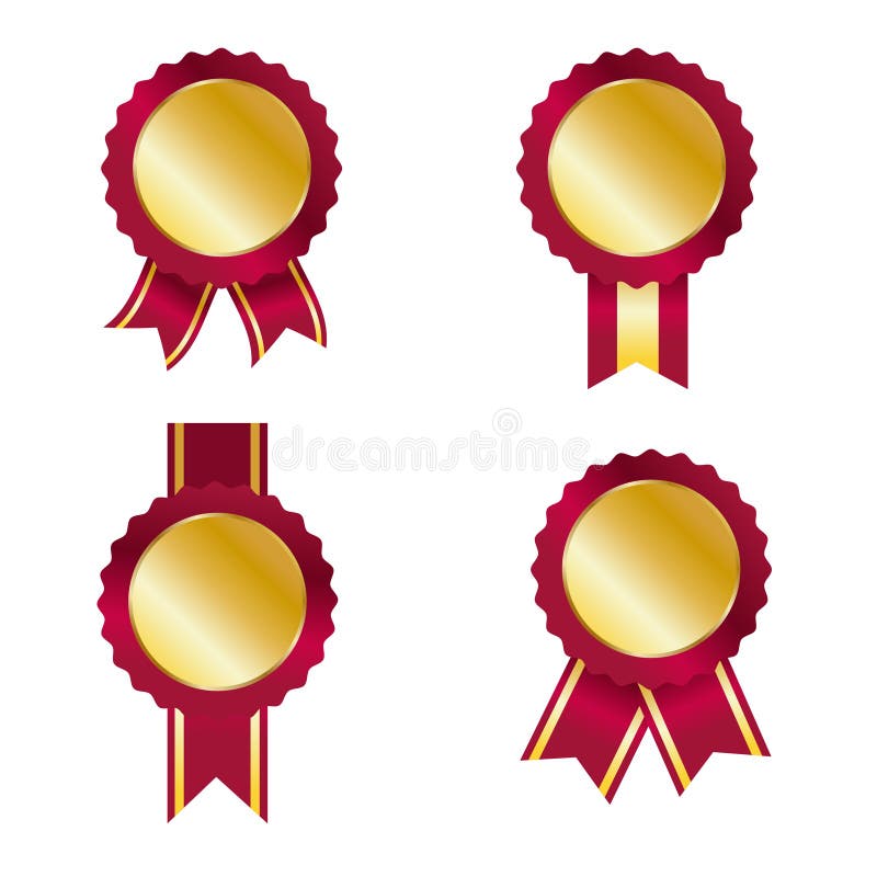 Set of Red Ribbon Badges. Vector Illustration Stock Vector ...