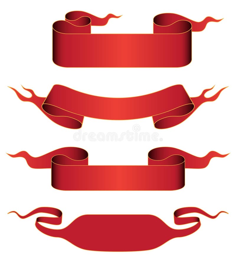 Red Banner Set stock vector. Illustration of emblem, decoration - 2203621
