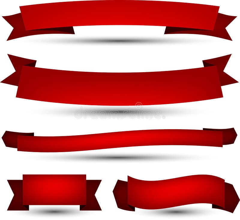 Set of red ribbons stock vector. Illustration of eps10 - 56902388