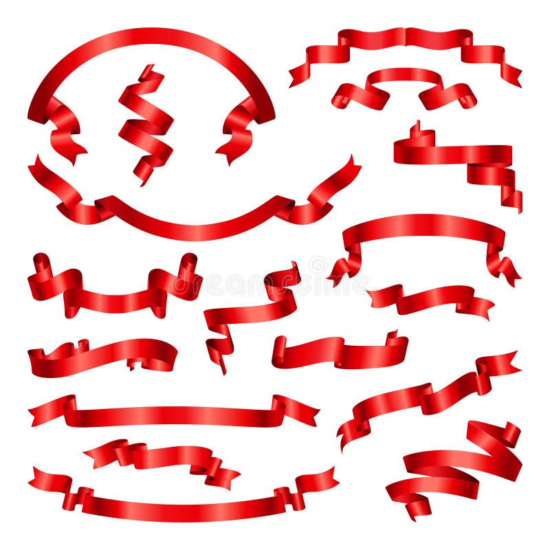 Collection of Scarlet Ribbons, Vector Set for Your Stock Vector ...