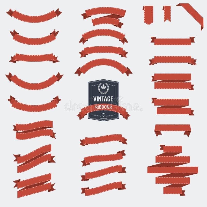 Set of red ribbons stock vector. Illustration of flag - 78164129