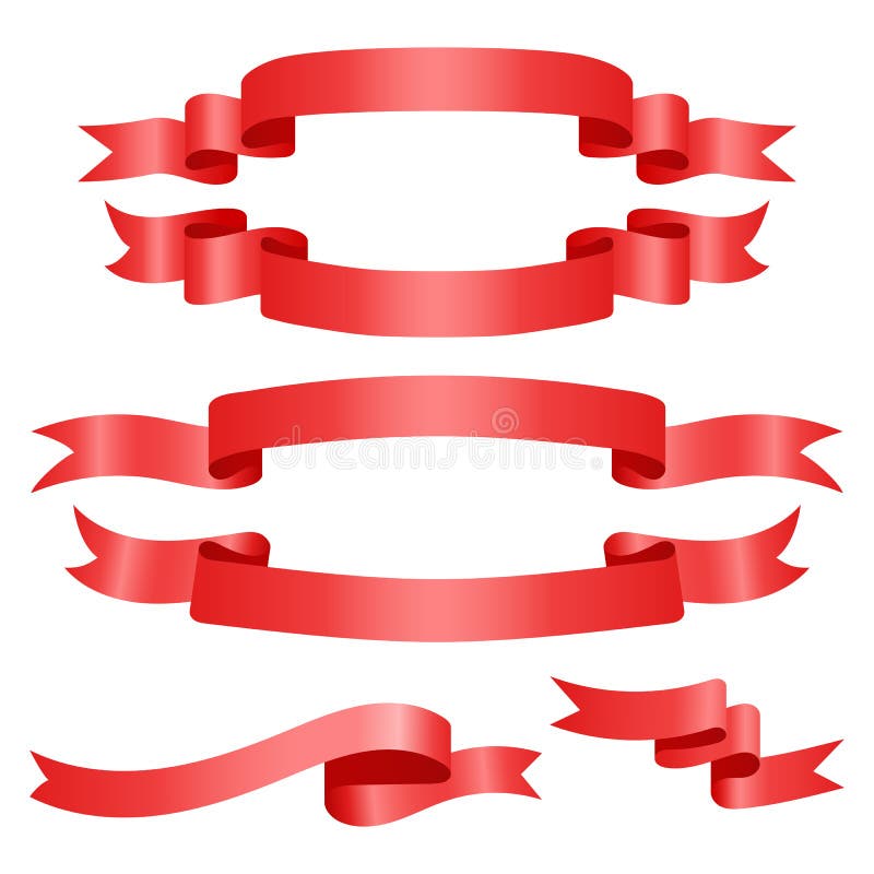 Set of red ribbons. stock vector. Illustration of vintage - 75277482